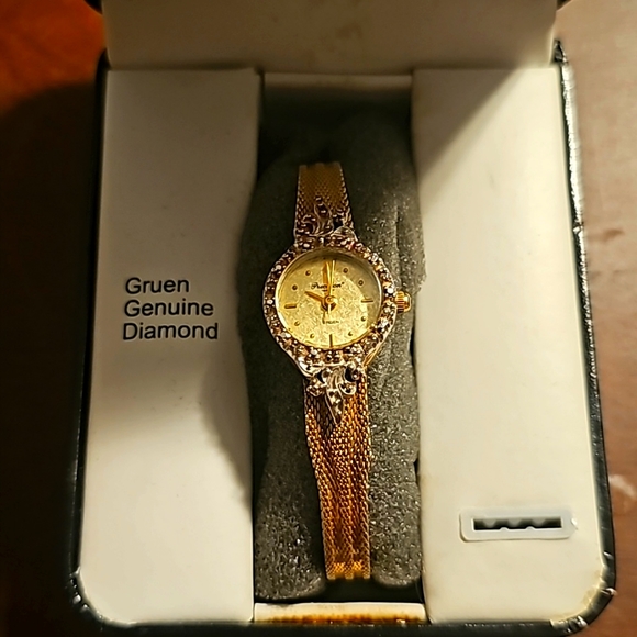 Gruen | Accessories | Precision By Gruen Watch Goldtone Yellow Round ...